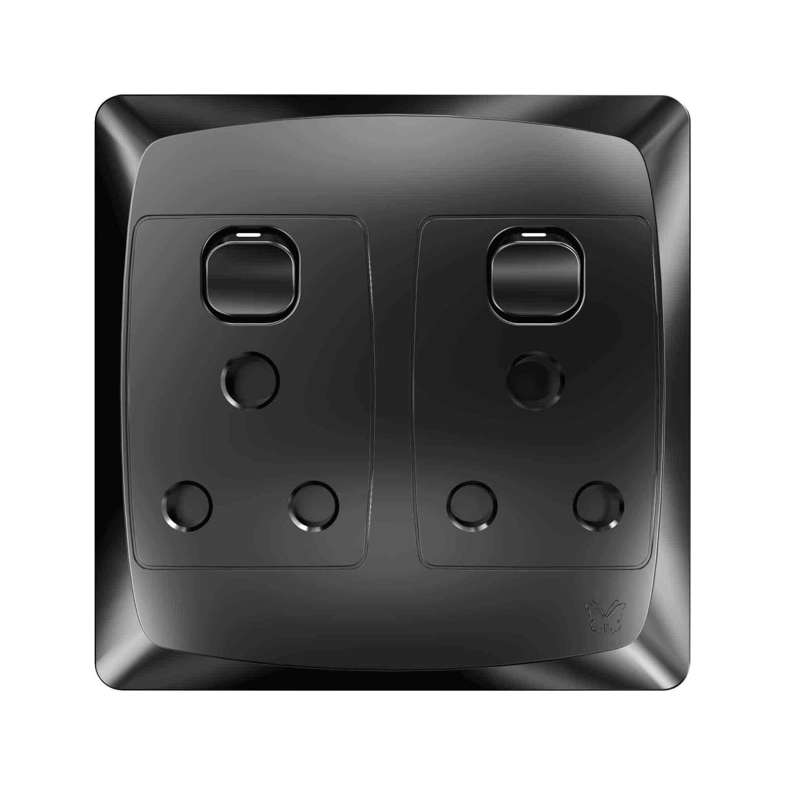 DOUBLE S/SOCKET 4X4 BLACK – Megatech Electrical Supplies